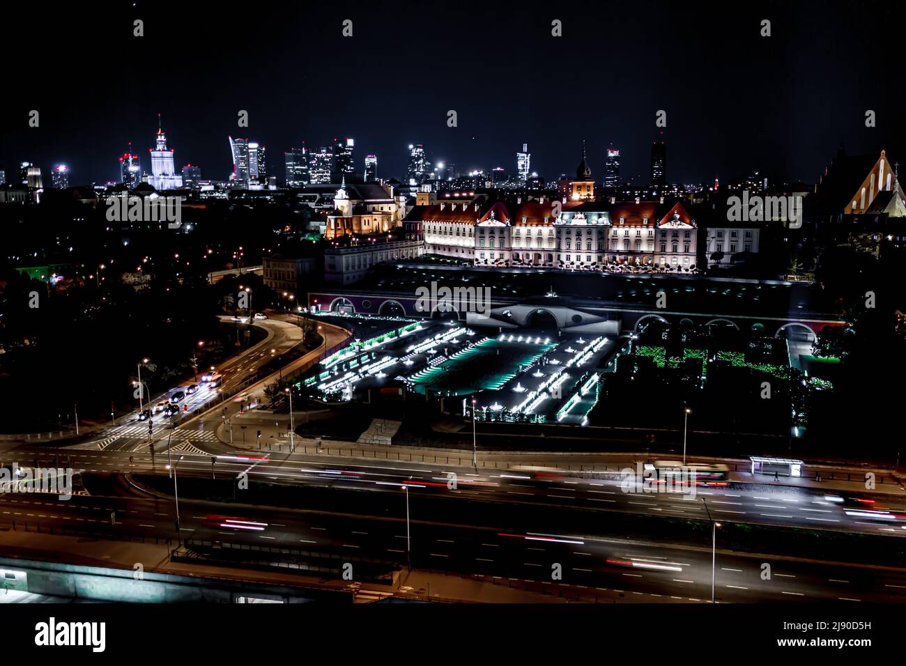 Aerial view of old buildings, castles and a church in the old city of ...