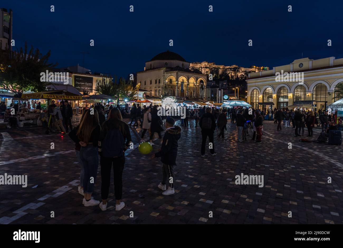 Athens Old Town, Attica - Greece - 12 28 2019 Locals and tourists ...