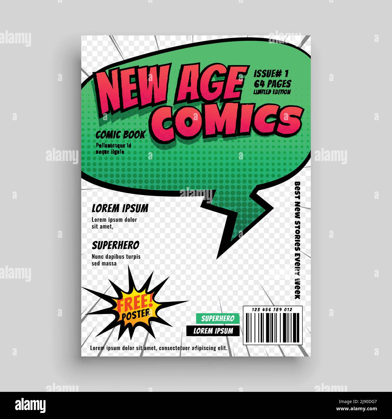 Comic book cover template hi-res stock photography and images - Alamy