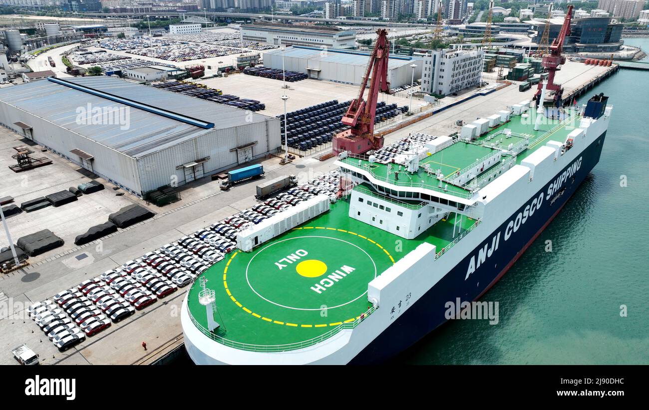 LIANYUNGANG, CHINA - MAY 19, 2022 - Ocean-going roll-on/roll-off ships ...