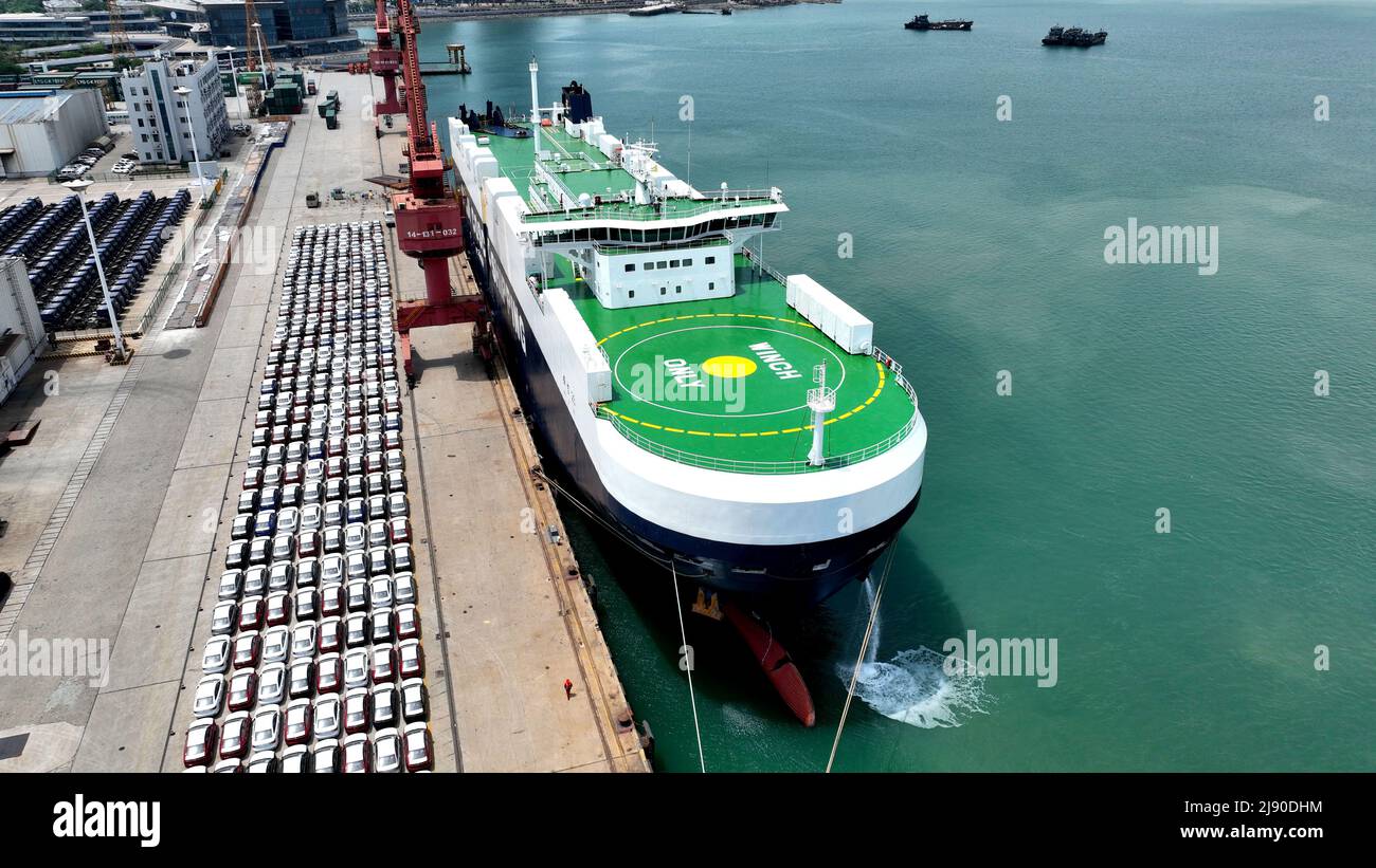 LIANYUNGANG, CHINA - MAY 19, 2022 - Ocean-going roll-on/roll-off ships ...