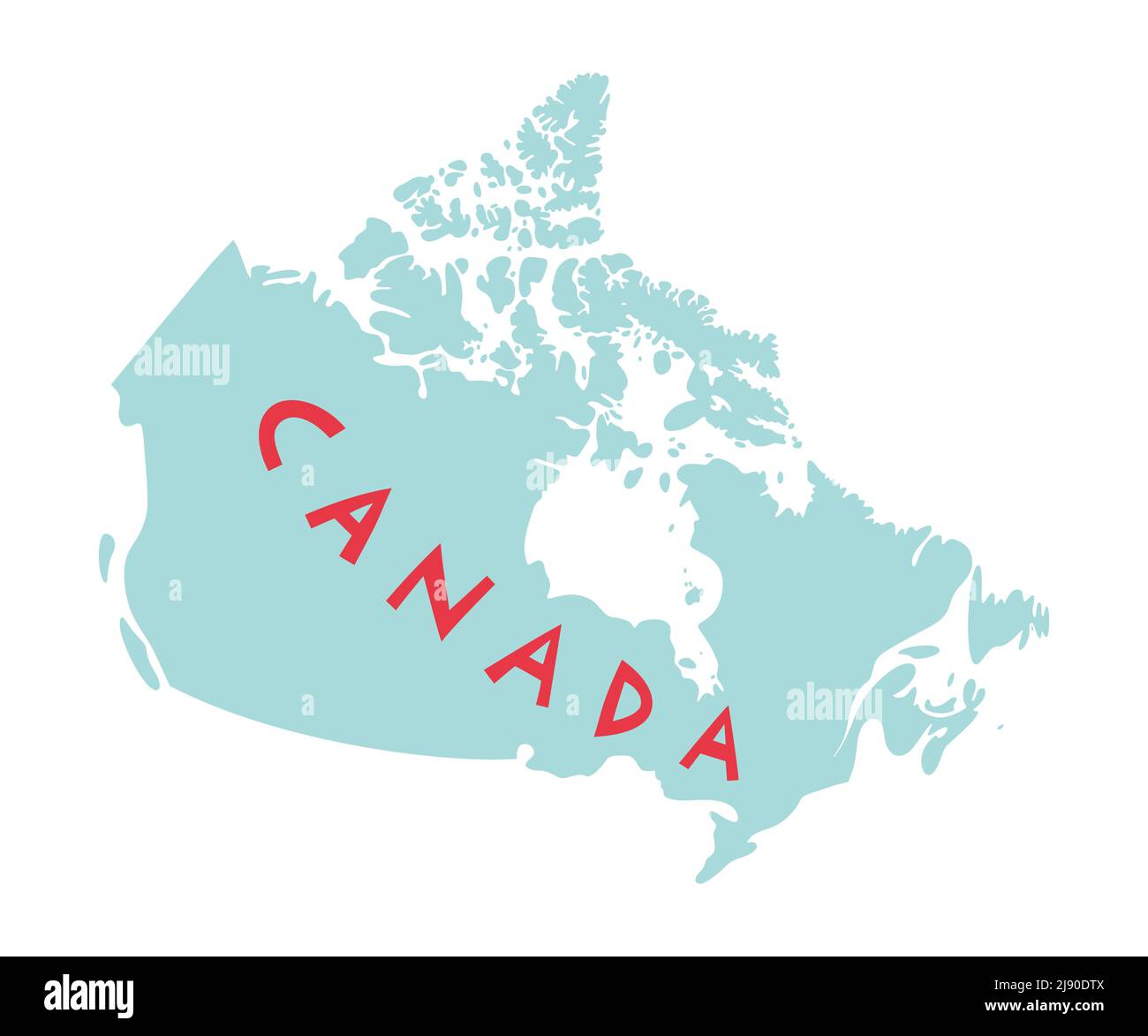 Vector hand drawn stylized map of Canada. Travel illustration. North ...