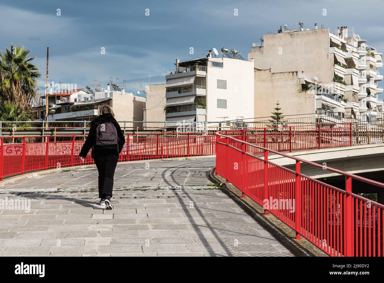 Red pedestrian bridge hi-res stock photography and images - Alamy