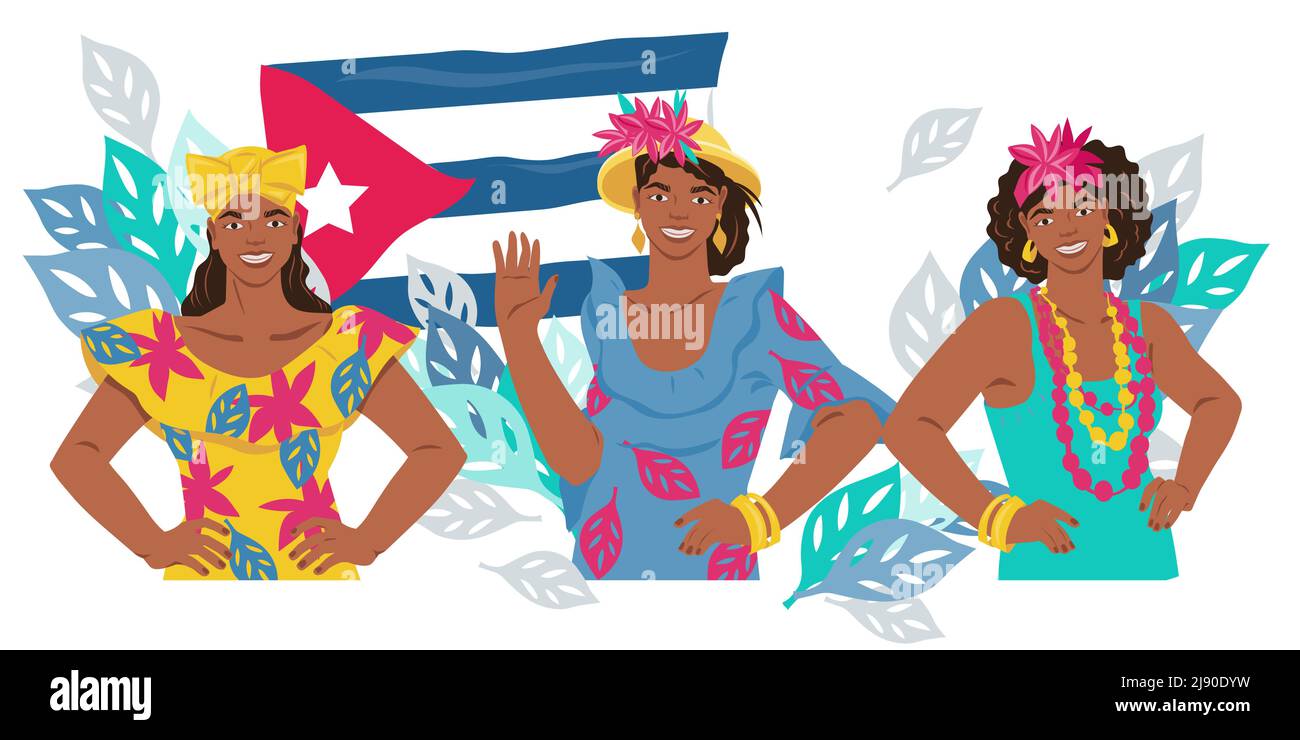 Traditional cuban women Stock Vector Images - Alamy