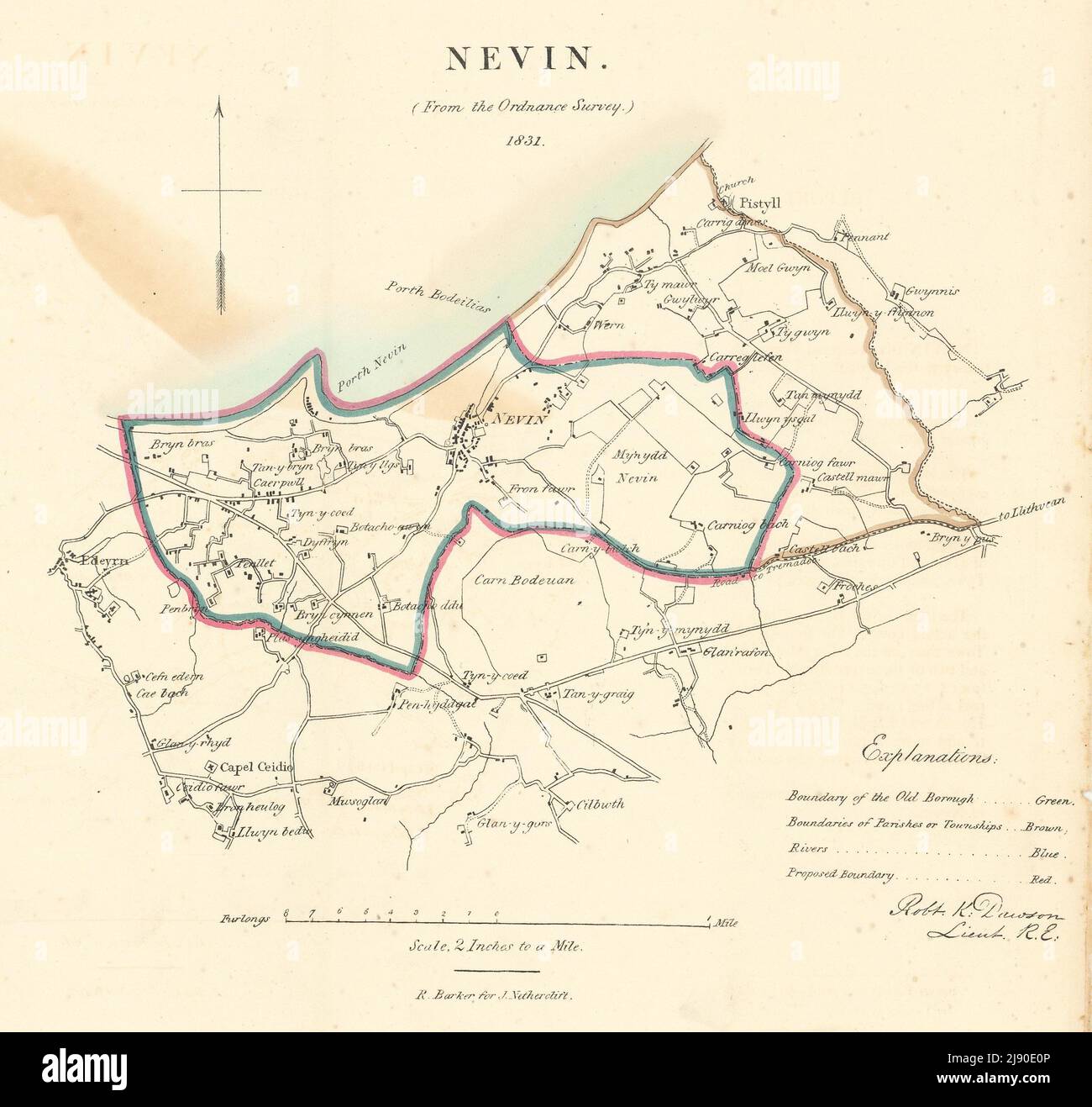 NEVIN/NEFYN borough/town plan for the REFORM ACT. Pistyll Wales. DAWSON ...