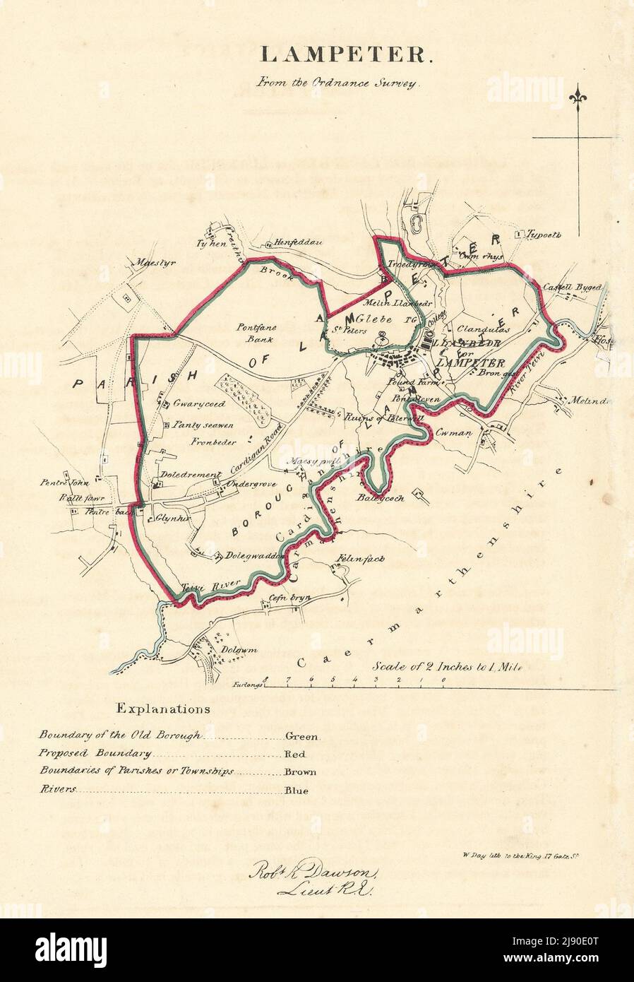 LAMPETER/LLAMBED borough/town plan. REFORM ACT. Cwmann. Wales. DAWSON ...