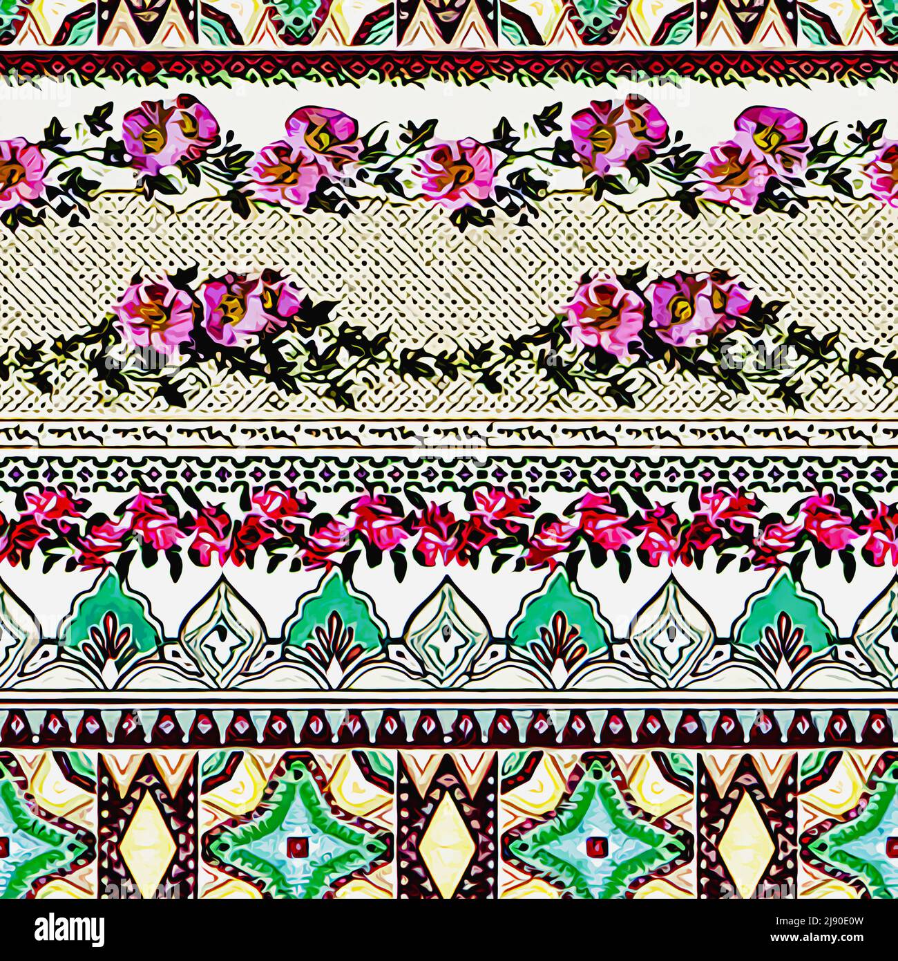 Textile and wallpaper patterns. A printable digital illustration work ...