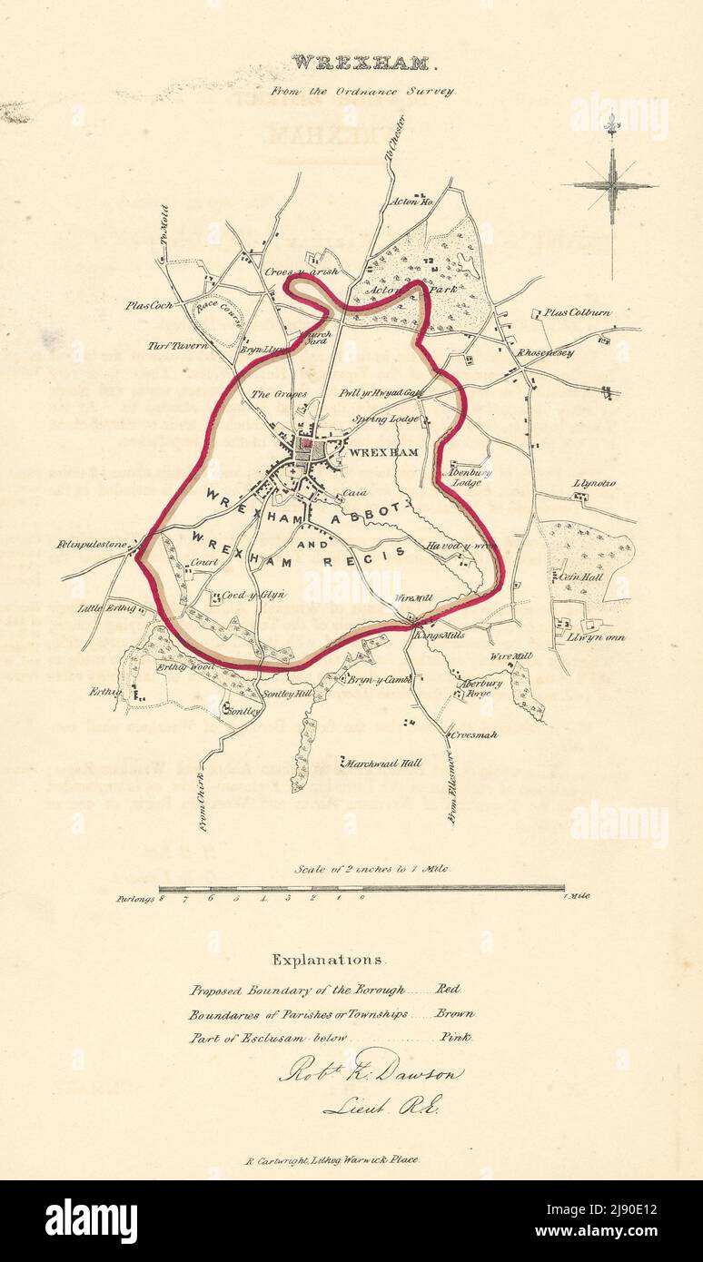 WREXHAM/WRECSAM borough/town plan. REFORM ACT. Rhosnesni. Wales. DAWSON ...