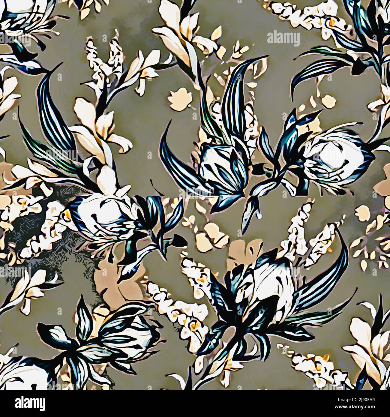 Textile and wallpaper patterns. A printable digital illustration work ...