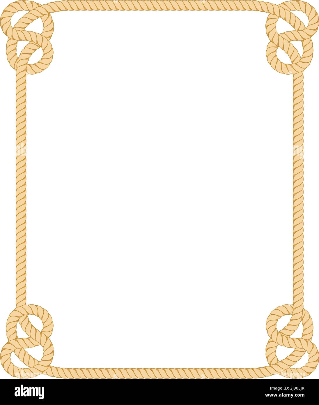 Vector Rope Border isolated on white background Stock Vector Image ...