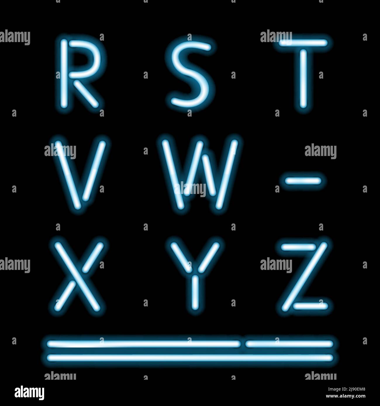 Vector Neon Tube Alphabet Letters, part 3 Stock Vector Image & Art - Alamy