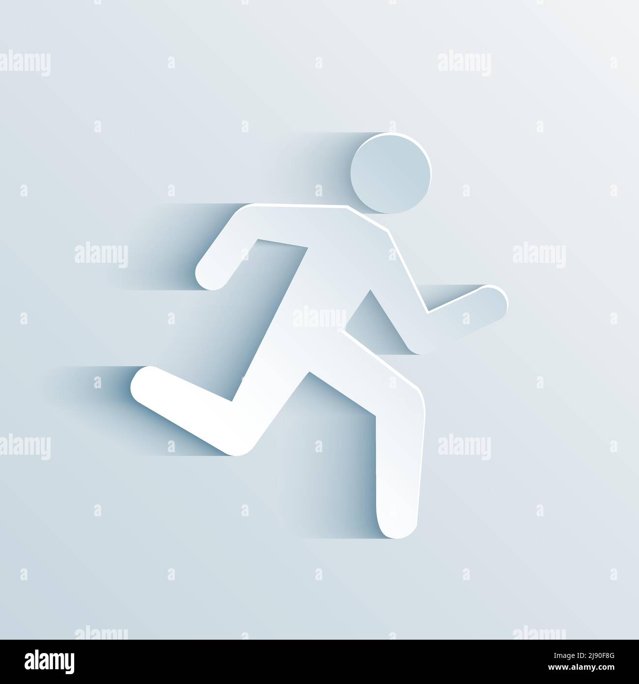 Paper Man Running Sign vector illustration on white background Stock ...