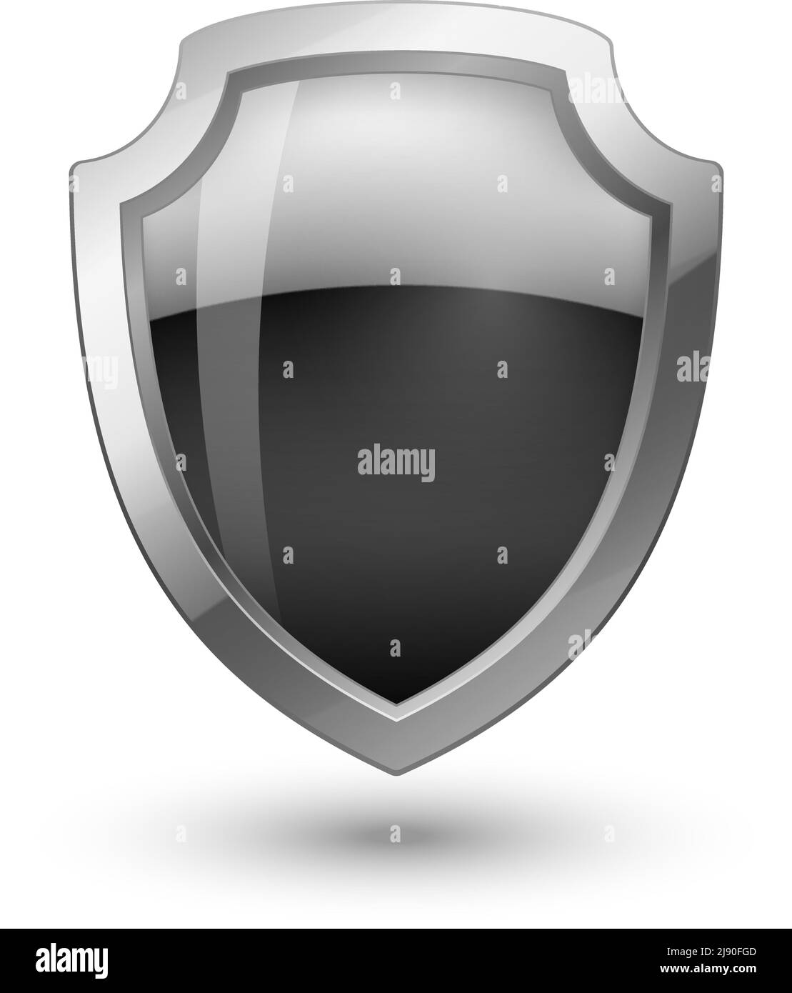 Empty metal Vector shield isolated on white background Stock Vector ...