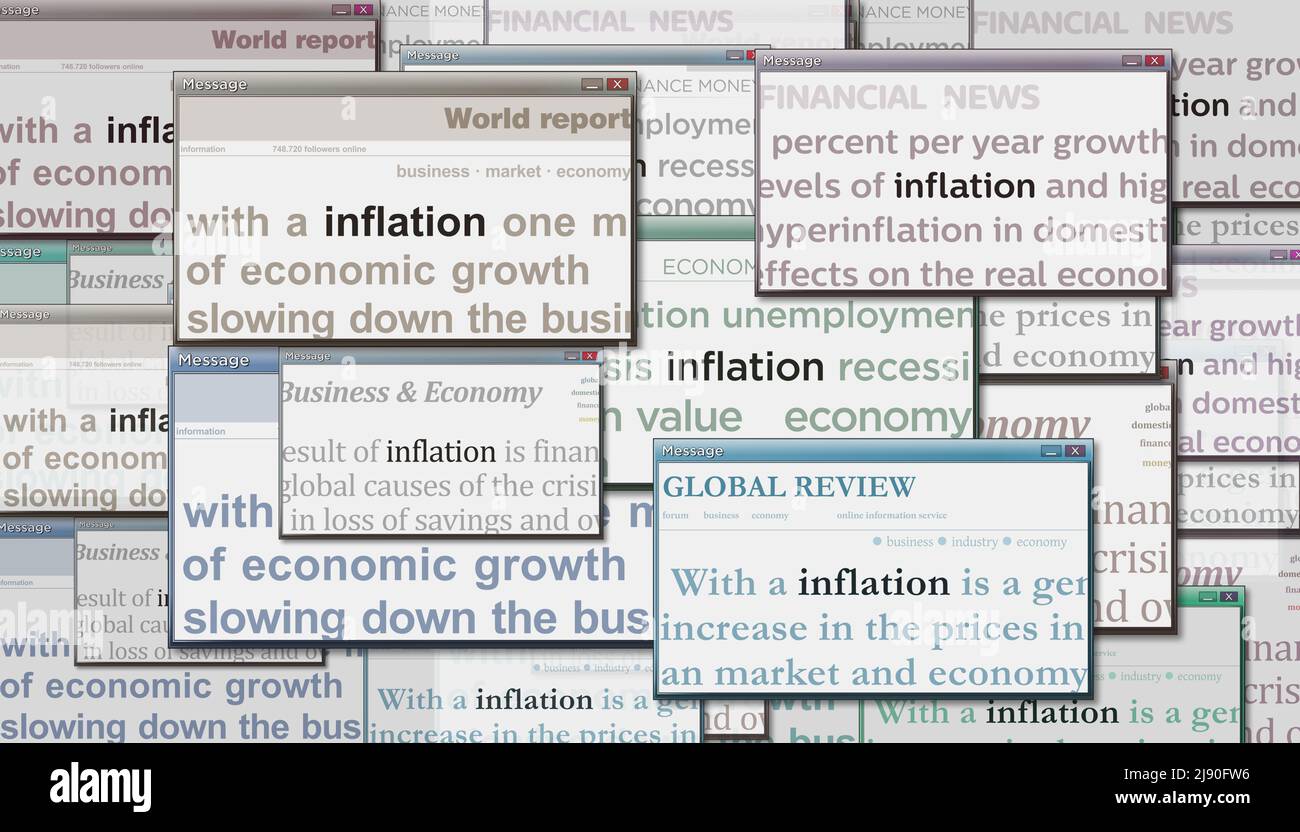 Headline news across international media with inflation, crisis ...
