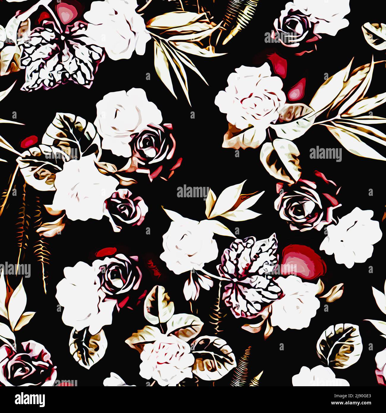 Textile and wallpaper patterns. A printable digital illustration work ...