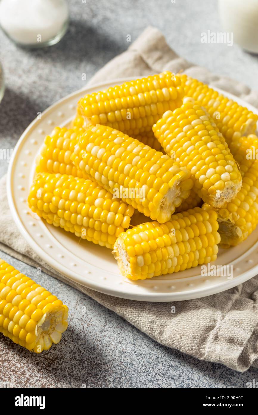Homemade Steamed Sweet Corn on the Cob with Butter Stock Photo - Alamy