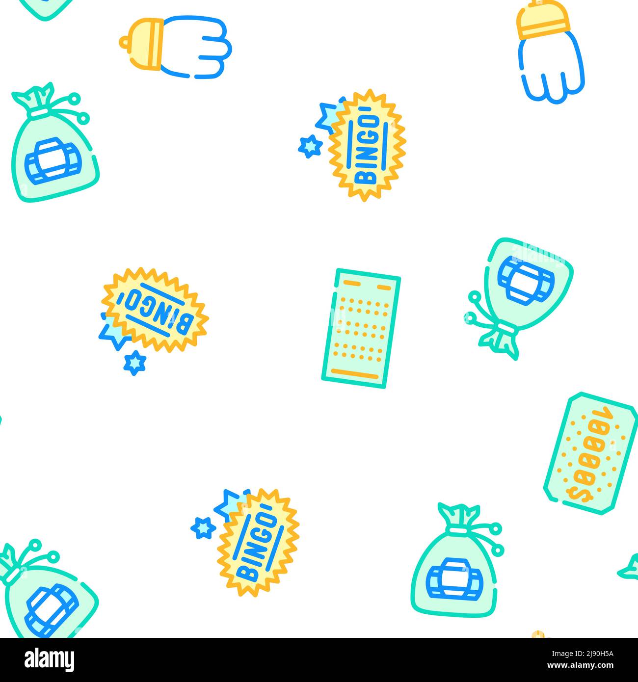 Raffle Lottery Game Collection Icons Set Vector Stock Vector Image ...