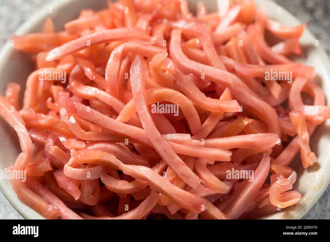 Organic Pink Pickled Ginger in a Bowl Stock Photo - Alamy