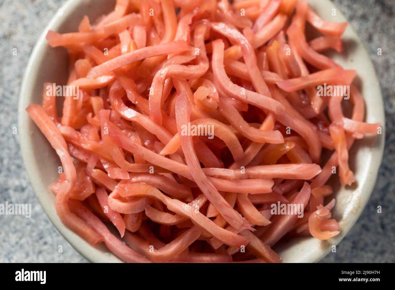 Organic Pink Pickled Ginger in a Bowl Stock Photo - Alamy