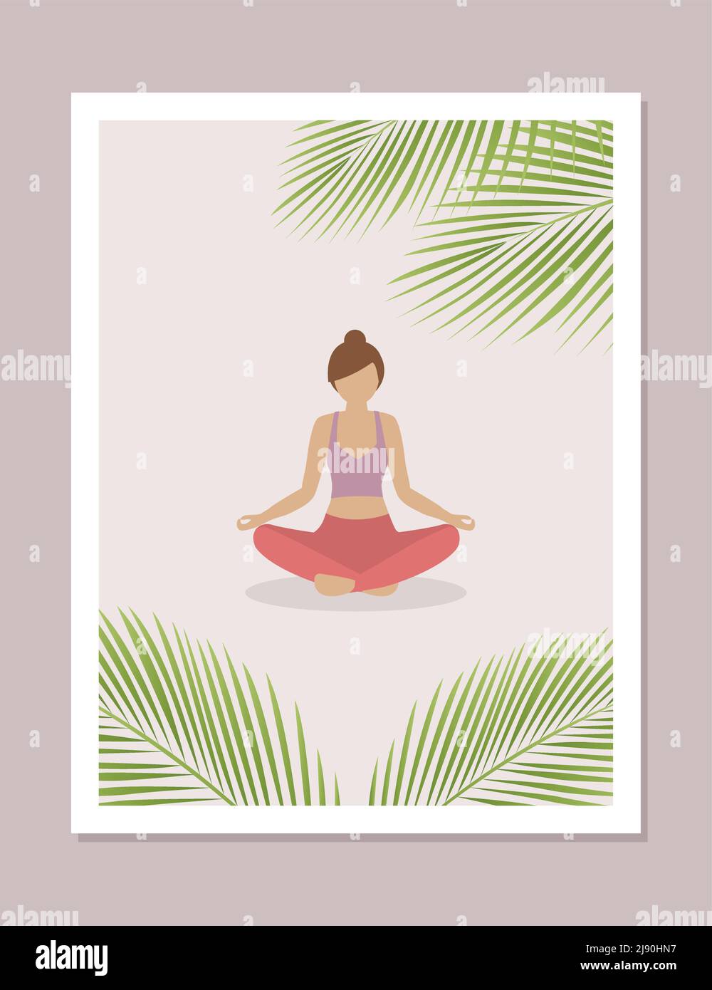 Yoga tree pose cartoon Stock Vector Images - Alamy