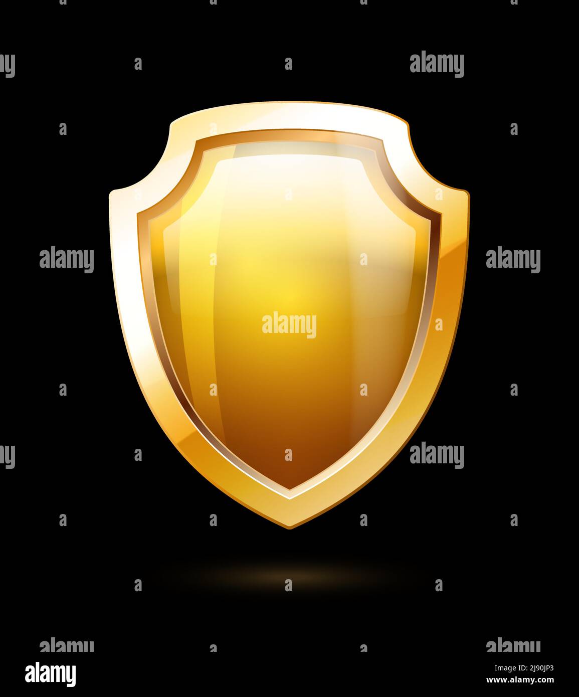 Empty Gold Shield isolated on black background Stock Vector Image & Art ...