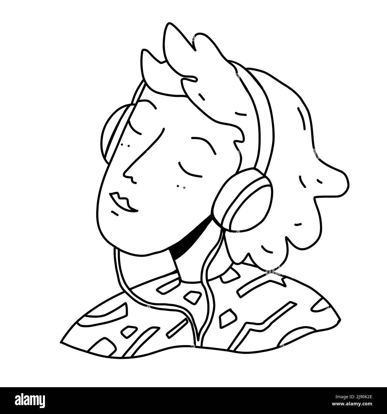 Young woman headphones sleep Stock Vector Images - Alamy