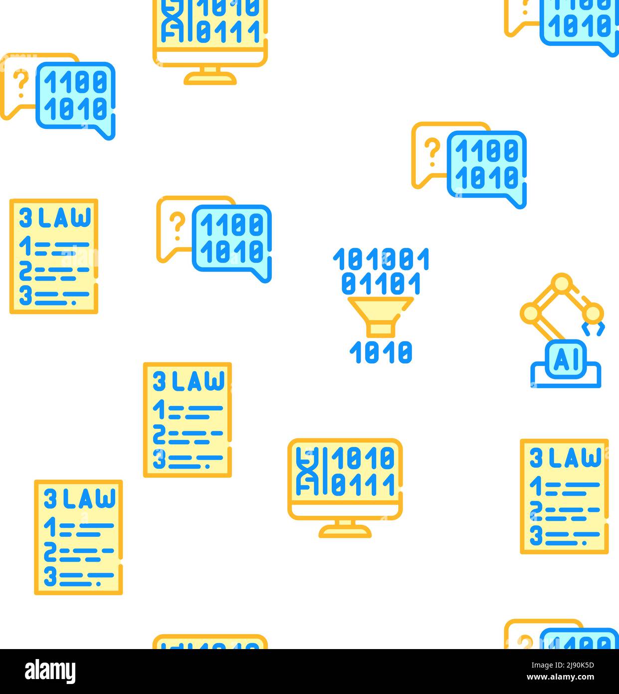 Artificial Intelligence System Icons Set isolated illustration Stock ...