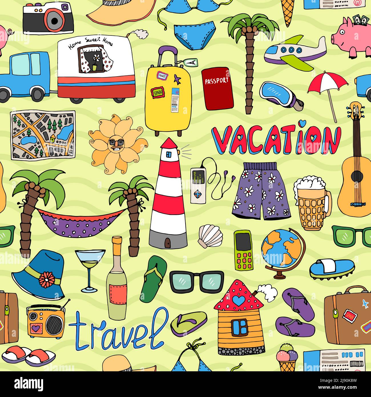 Hammock and palms Stock Vector Images - Alamy