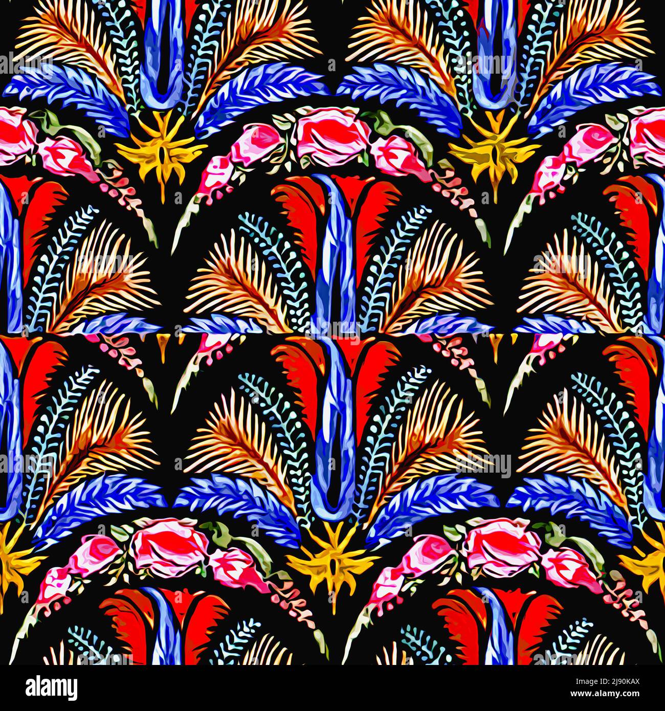 Textile and wallpaper patterns. A printable digital illustration work ...