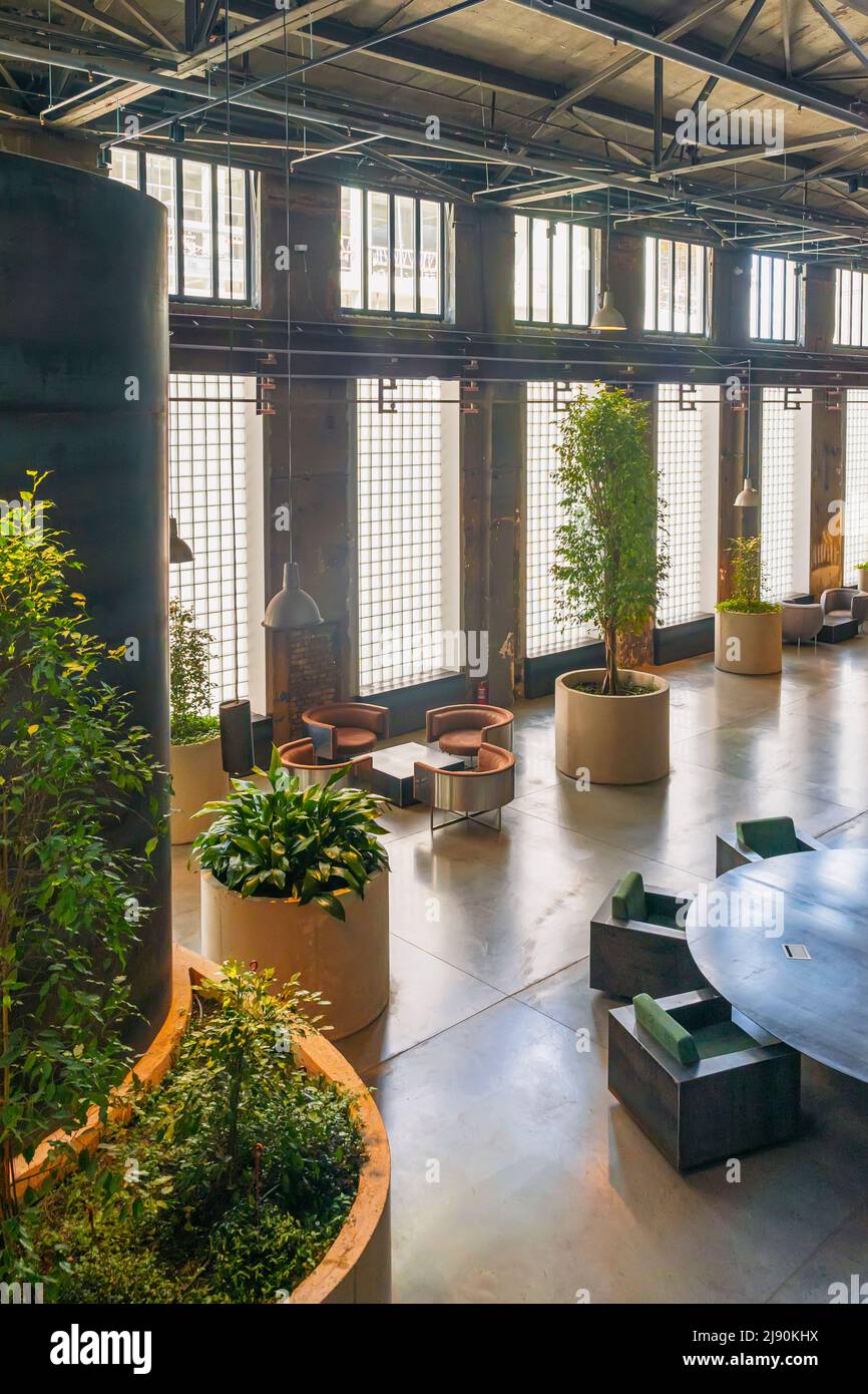Interior of contemporary design, corporate office out area, meeting ...