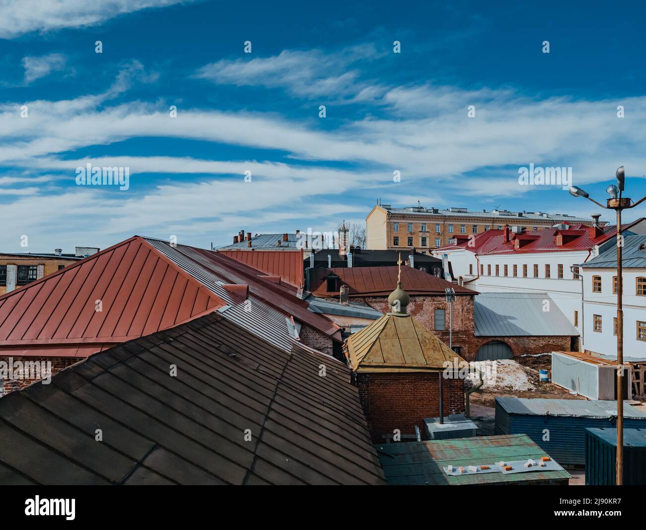A view of the old city rooftops. Old buildings in the center of Kazan ...