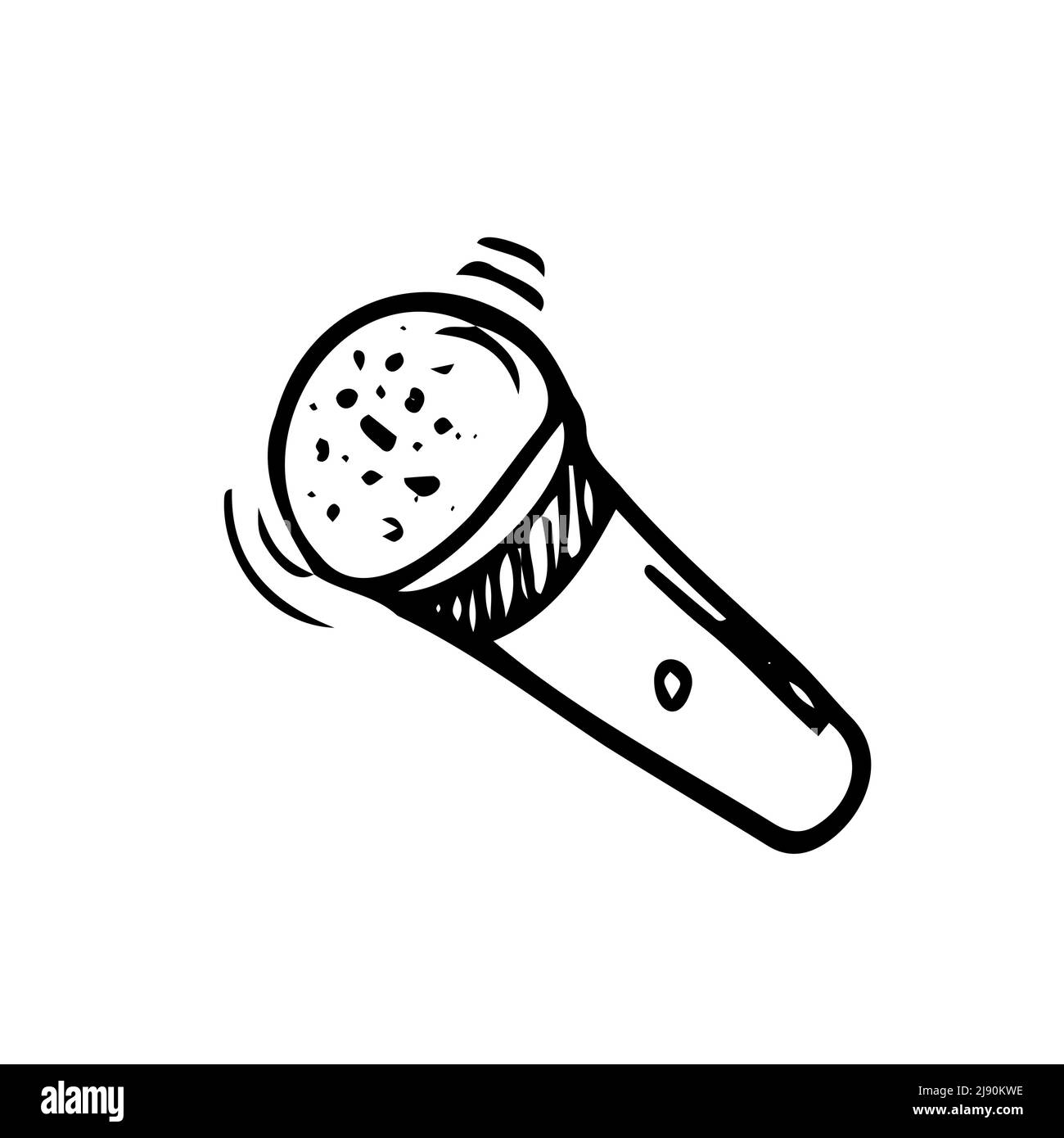 Doodle microphone for karaoke. Vector icon in sketch style. Isolated ...