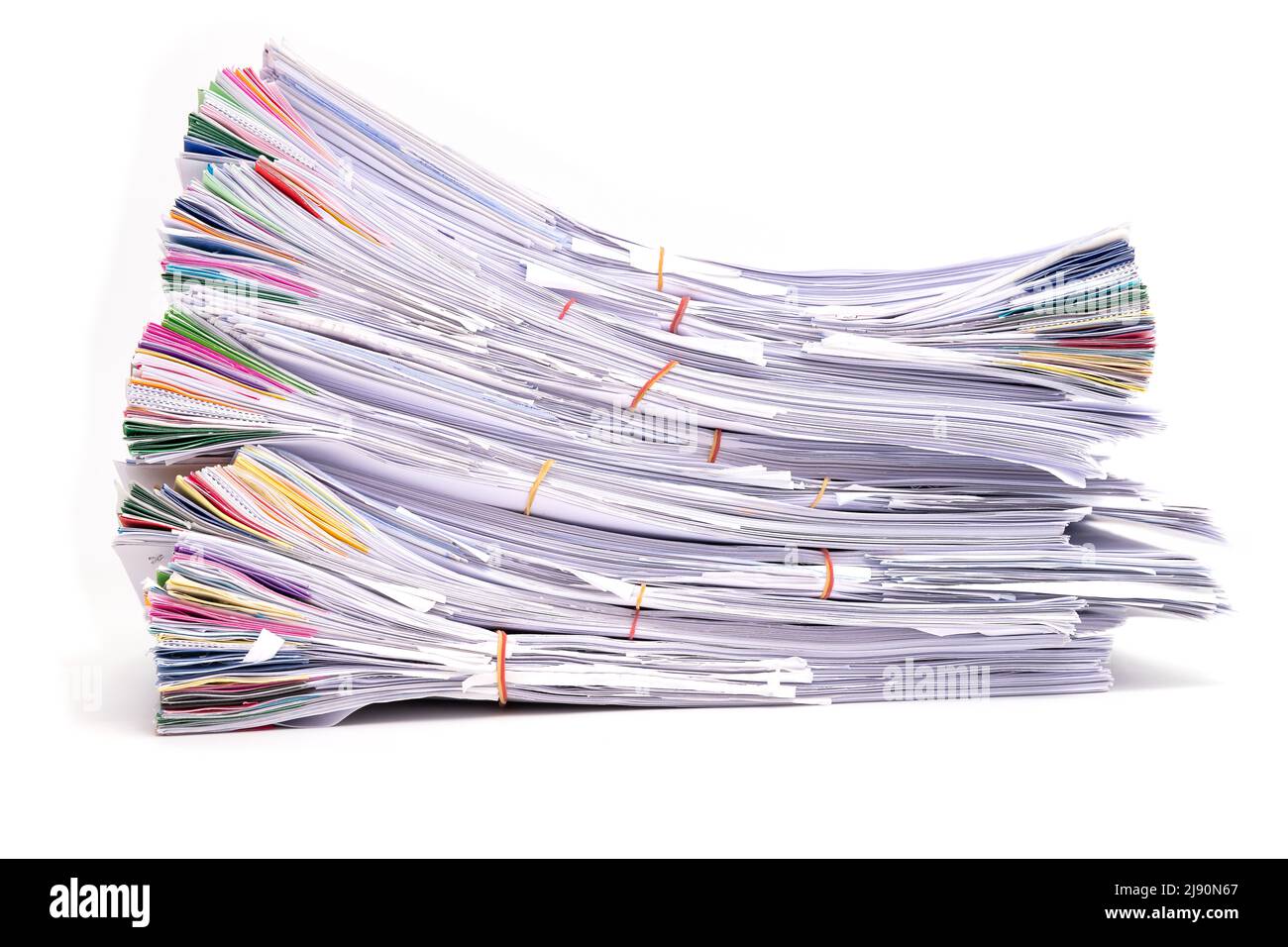 Stack of Documents isolated on white background Stock Photo - Alamy