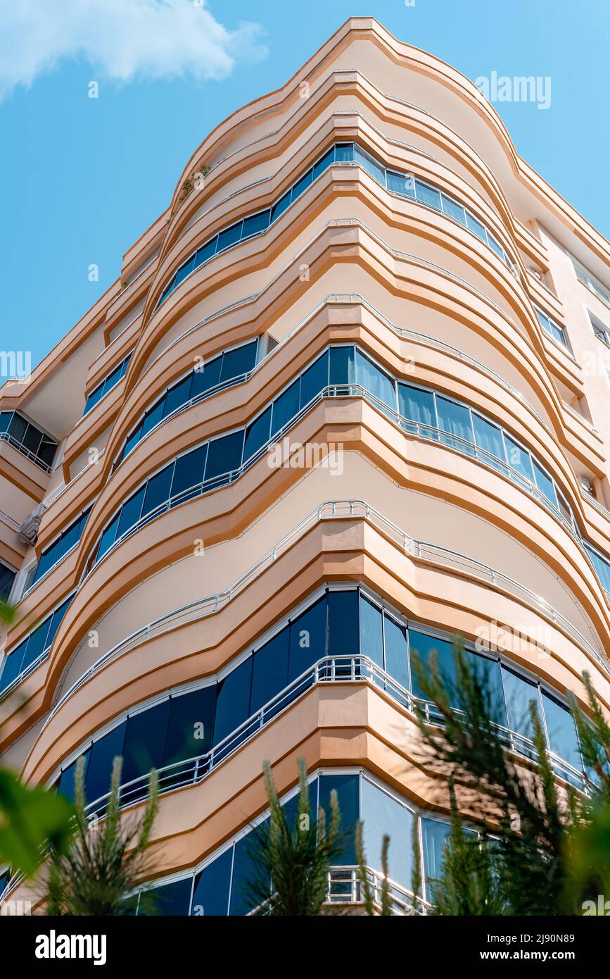 Fragment of a modern residential exterior of an apartment building ...