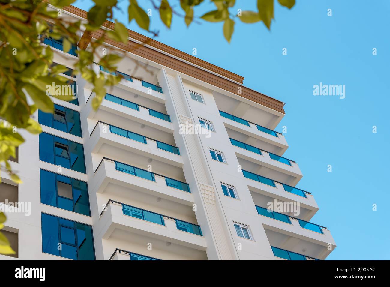 Modern facade of a residential apartment building in southern Turkey ...