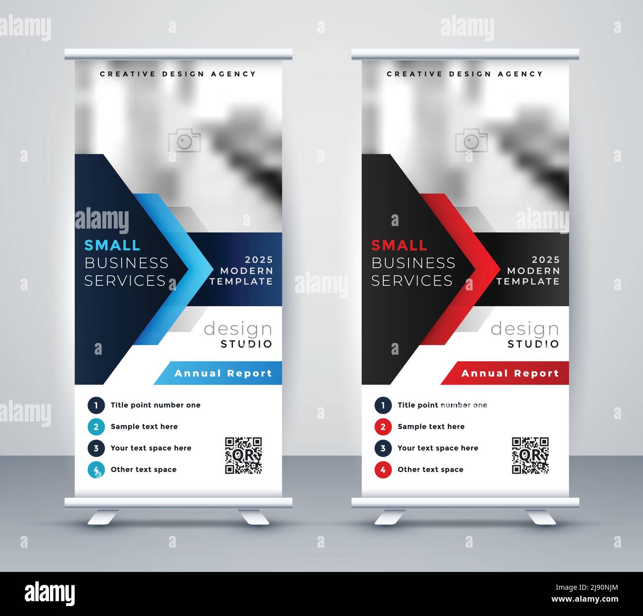 Blue roll up standee design hi-res stock photography and images - Alamy