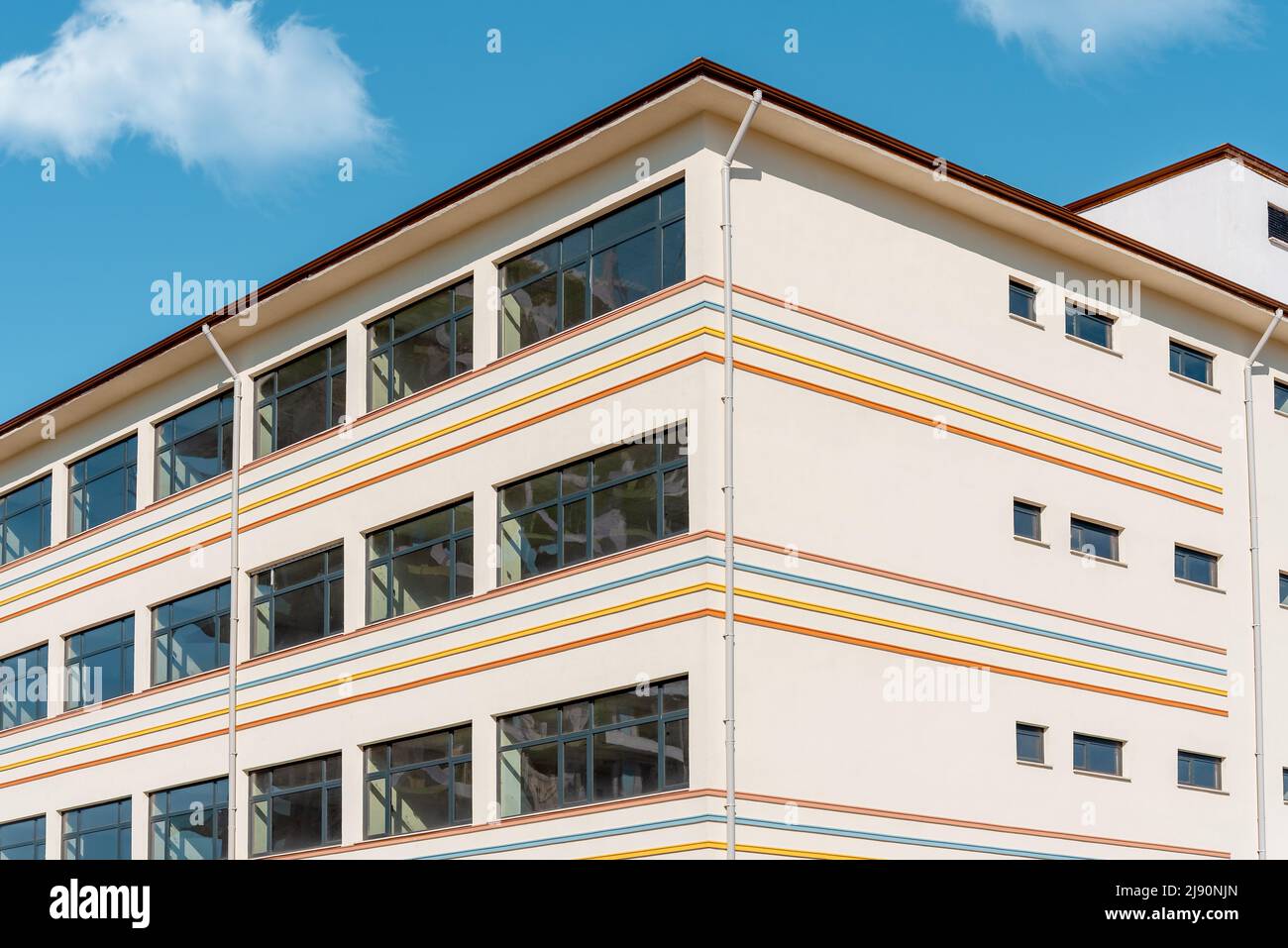 Part of the unfinished high school building. Side view Stock Photo - Alamy