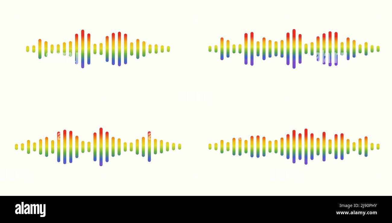 Colorful set audio message wave or set sound waves equalizer. Isolated ...