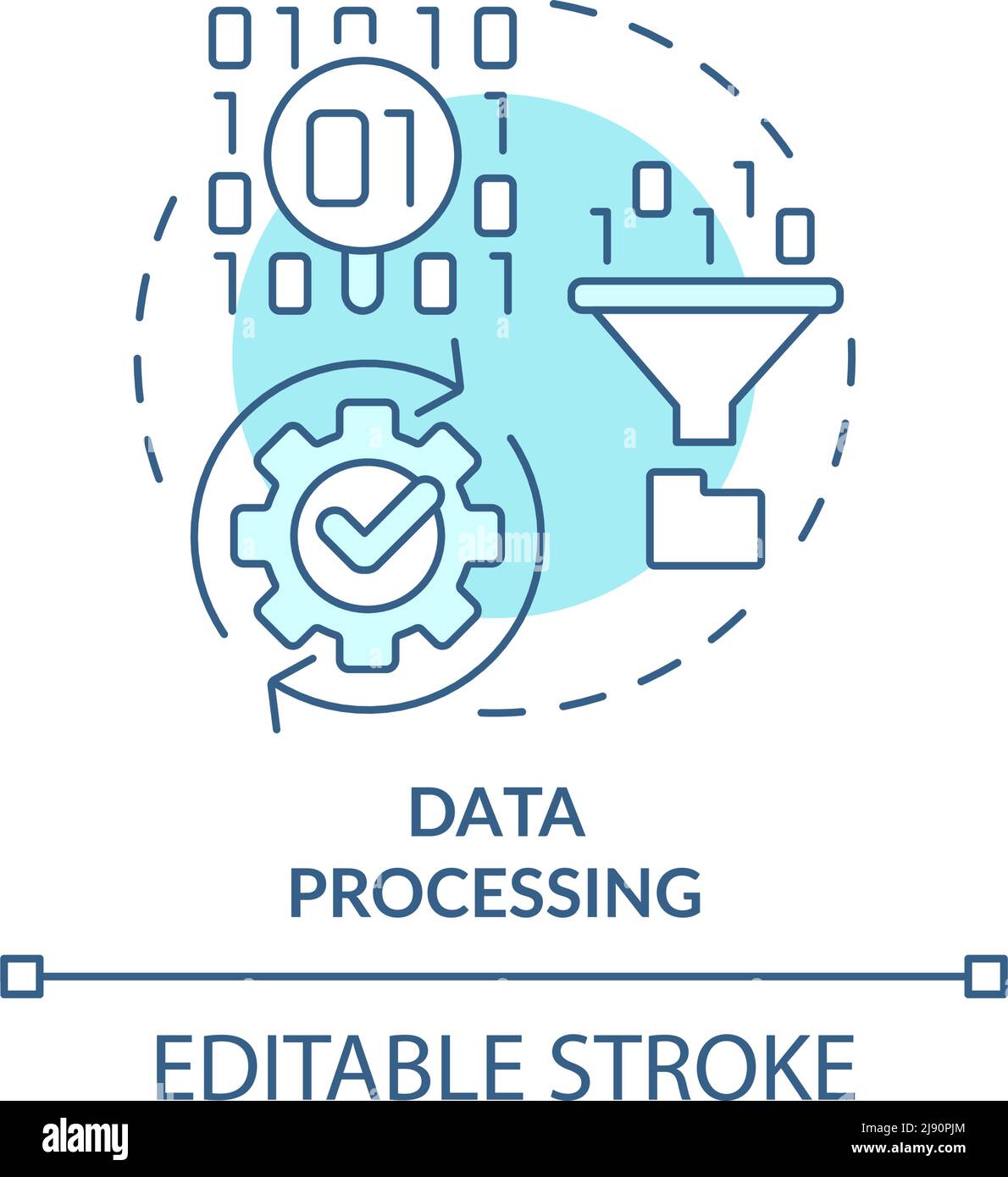 Data processing turquoise concept icon Stock Vector Image & Art - Alamy