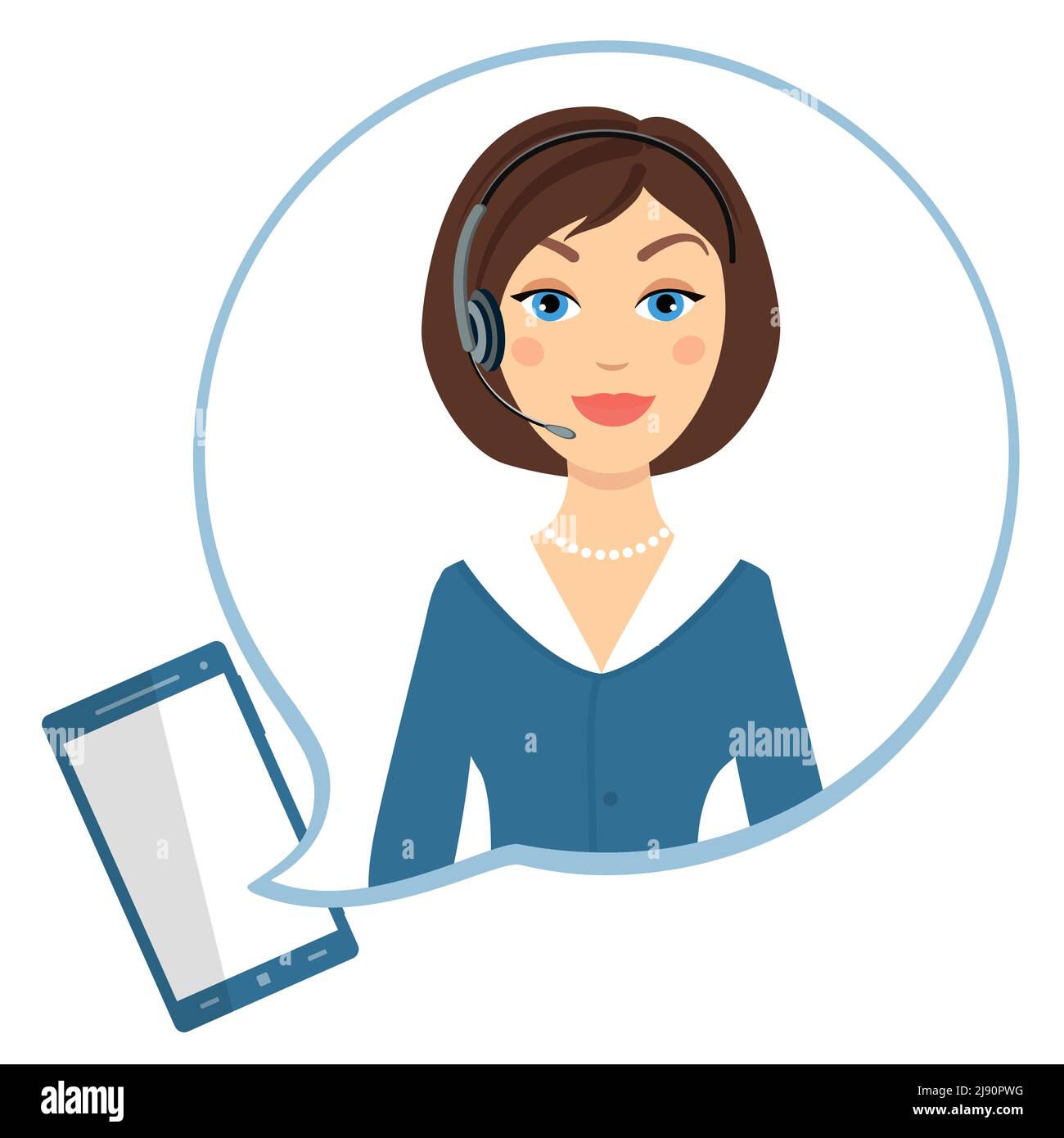 good customer service from call center, phone conversation vector eps10 ...