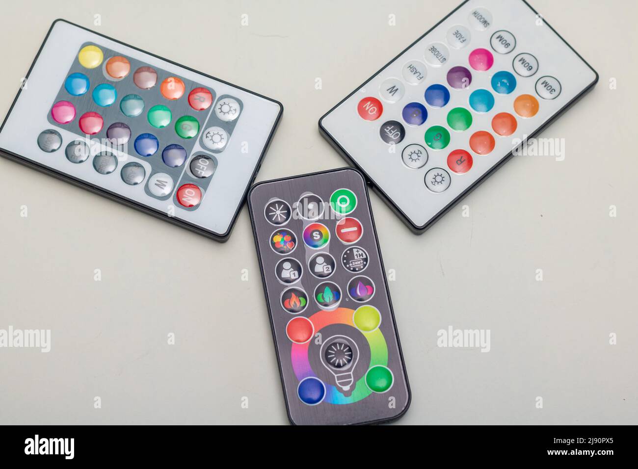 three different infrared remote controls for RGB LED-Lamps or strips ...