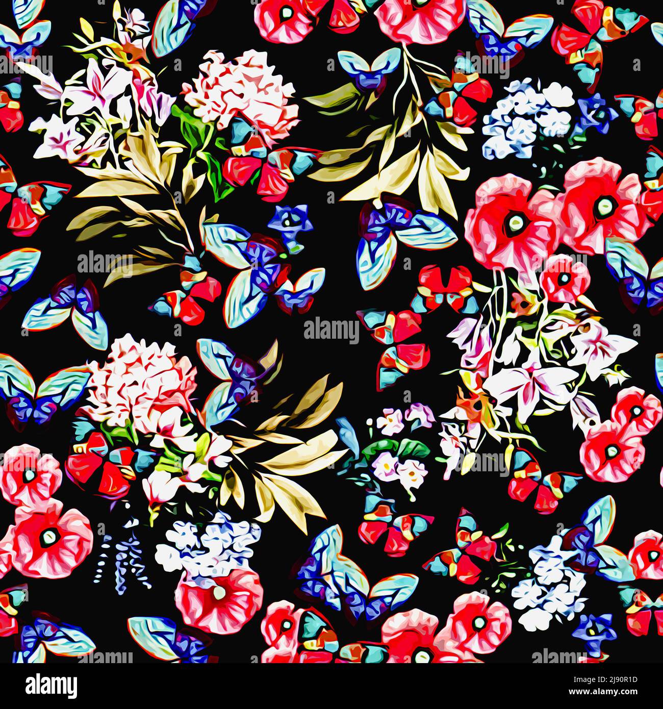Textile and wallpaper patterns. A printable digital illustration work ...
