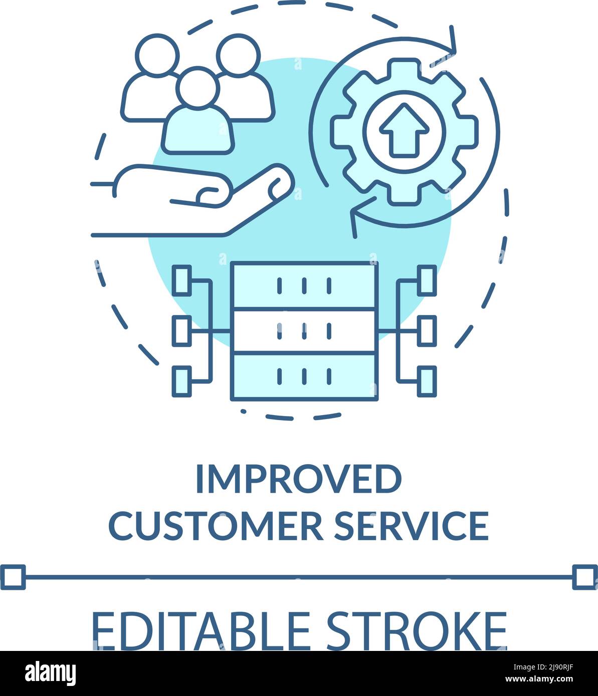 Improved customer service turquoise concept icon Stock Vector Image ...