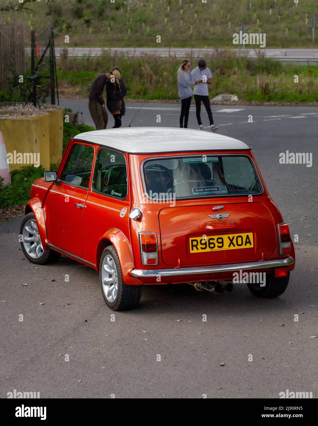 Volcano Orange Rover Mini Cooper Stock Photo - Alamy