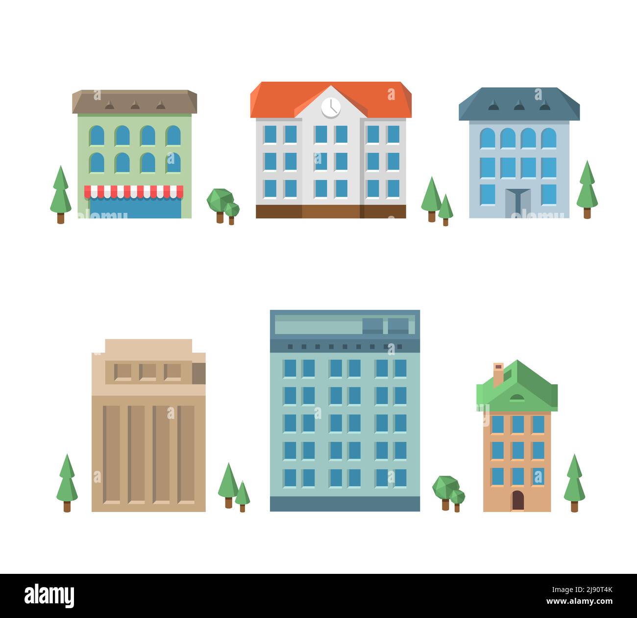 House set. Architecture apartment icons, building residential, business ...
