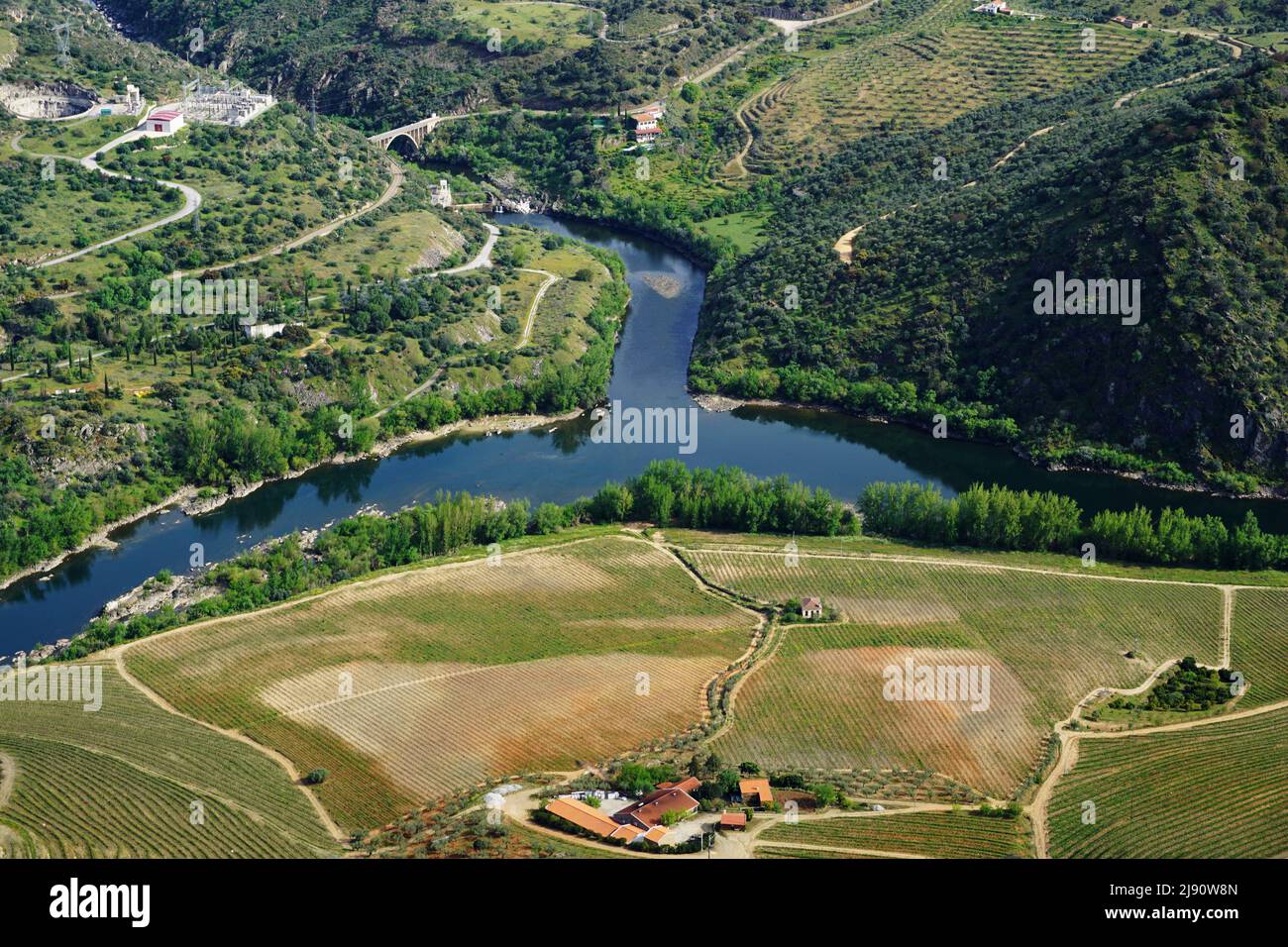 Landscape of the International Douro Park, Douro river in the north of ...