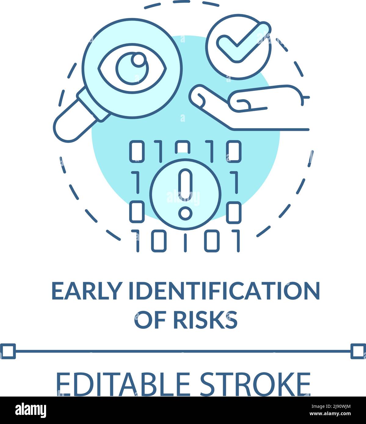 Early identification of risks turquoise concept icon Stock Vector Image ...