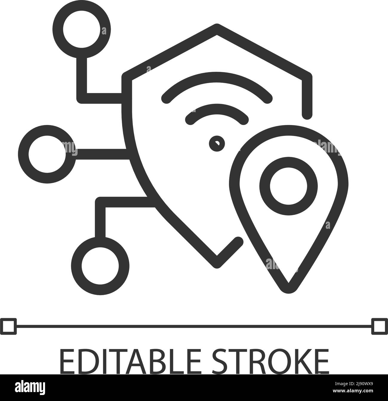 Vpn location icon outline Cut Out Stock Images & Pictures - Alamy