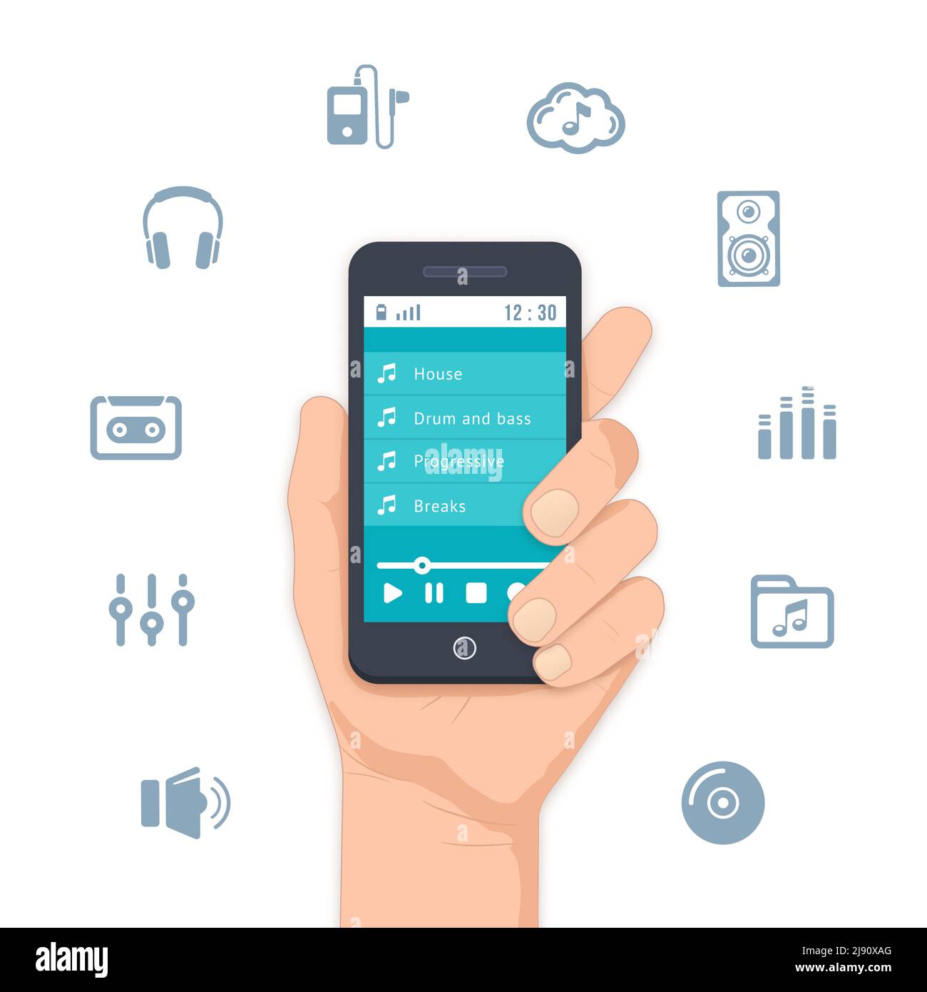 Vinyl record player illust hi-res stock photography and images - Alamy