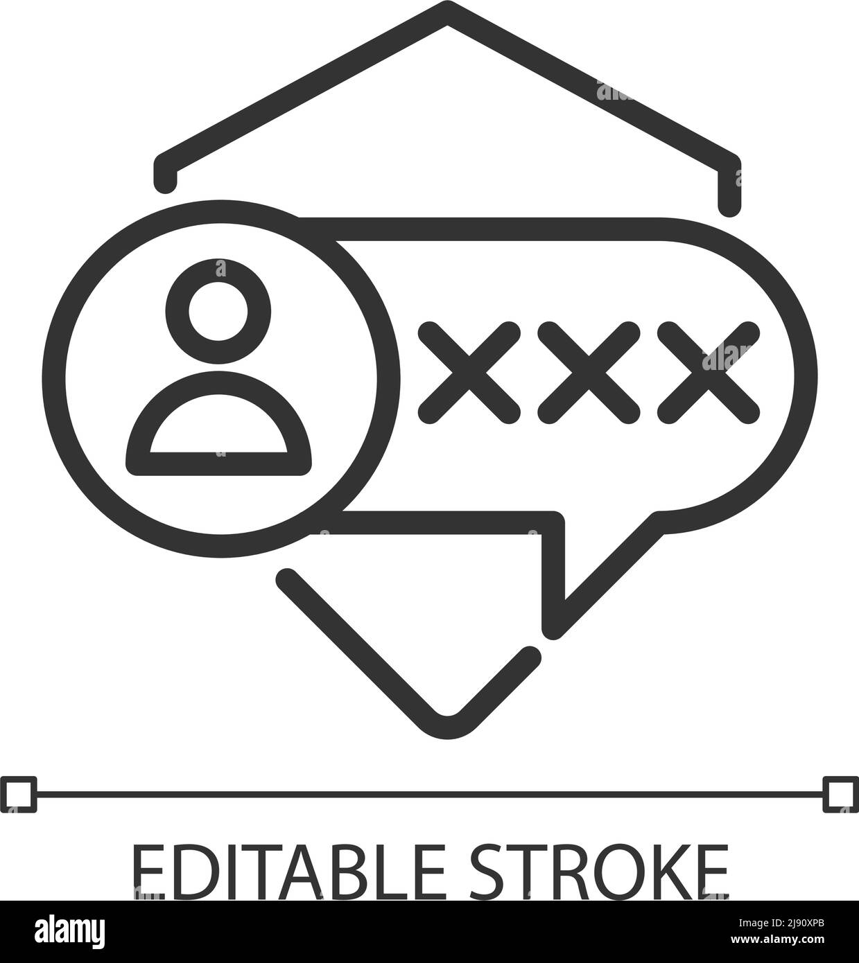 Encrypted messaging pixel perfect linear icon Stock Vector Image & Art ...